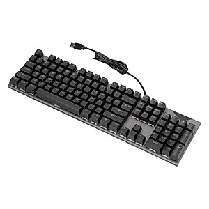Byged PC Gaming Keyboard RGB, 104 Keys USB Keyboard Metal Gaming Keyboard Backlight Wired Keyboard with Long Service Life, for PC Gamers