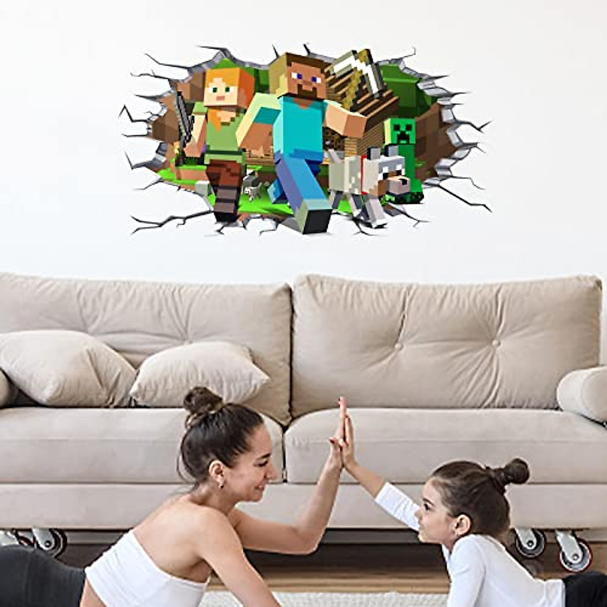 Large Cartoon Wall Stickers 3D Creative Wall Art Design Wall Decals for Kids Room Bedroom Kindergarten School House Home Peel and Stick Gift Supplies (15.7"x35.5")