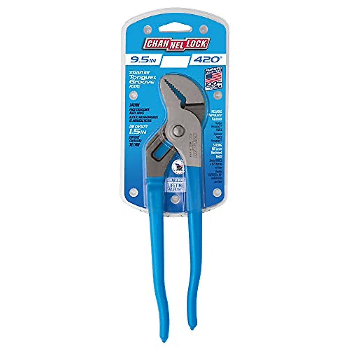 Channellock Tongue and Groove Pliers, 9-1/2 In