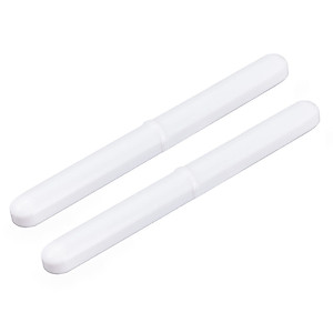 MECCANIXITY Magnetic Stirrer Mixer Stir Bar Rod 100mm(4") x10mm with Ring Shape Coating Magnet White for Laboratory 2Pcs