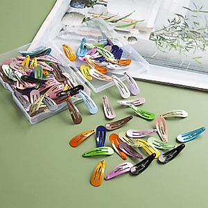 Snap Mini Hair Clips, 100PCS Premium Kids Barrettes Metal Non Slip Hair Bow Clips for Girls Toddler, 1.2 Inch 20 Colors