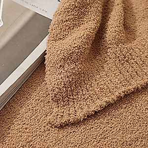 bearberry Super Soft Knit Throw Blanket Lightweight Cozy Warm Fluffy Throw Blankets for Couch Bed Sofa (Camel, 50”x60”)