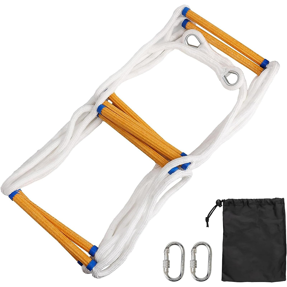 RIEJIN Fire Escape Ladder for Home Fire Emergency Ladders Safety Survival Ladders Rope Ladder Emergency Fire Must Haves House, Fast to Deploy Sturdy(147FT/45M)
