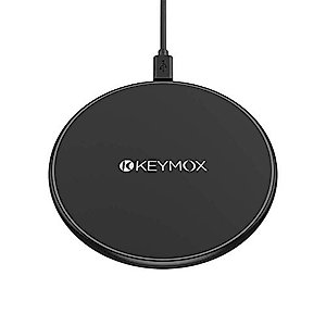 KEYMOX Qi-Certified Wireless Charger for iPhone13/ 12/12 Mini/12 Pro Max / SE, 11, 11 Pro, 11 Pro Max, XR, Xs Max, XS, X, 8, 8 Plus, 10W Fast-Charging Galaxy S20 S10 S9 S8, Note 10(No AC Adapter)