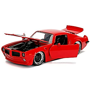 1972 Pontiac Firebird Red with Black Hood Stripe Bigtime Muscle Series 1/24 Diecast Model Car by Jada 99582