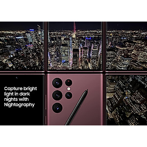 Galaxy S22 Ultra Smartphone, Factory Unlocked SIM Free, 256GB, 8K Camera & Video, Brightest Display, S Pen, Long Battery Life, Fast 4nm Processor, Korean International Version, Phantom Black(SM-S908N)