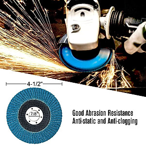 PRVEW Flap Discs 4 1/2 Inch, 5-Pack 4.5" x 7/8" T29 Premium Zirconia Abrasive Grinding Wheels, 40/60/80/120 Assorted Grits Flap Sanding Disc for Metal,Stainless Steel