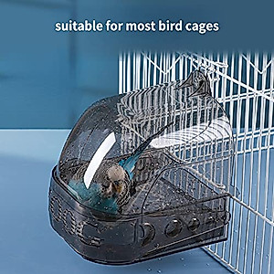 Yu’s north Bird Bath Cage, Cleaning Pet Supplies Cockatiel Bird Clear Bathtub with Hanging Hooks and Bottom Drawer for Little Bird Parrots Spacious Parakeets Portable Shower for Most Birdcage