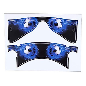 VR Glasses Protective Sticker, VR Headset Stickers Comfortable for Quest 2(Blue Flame Football)