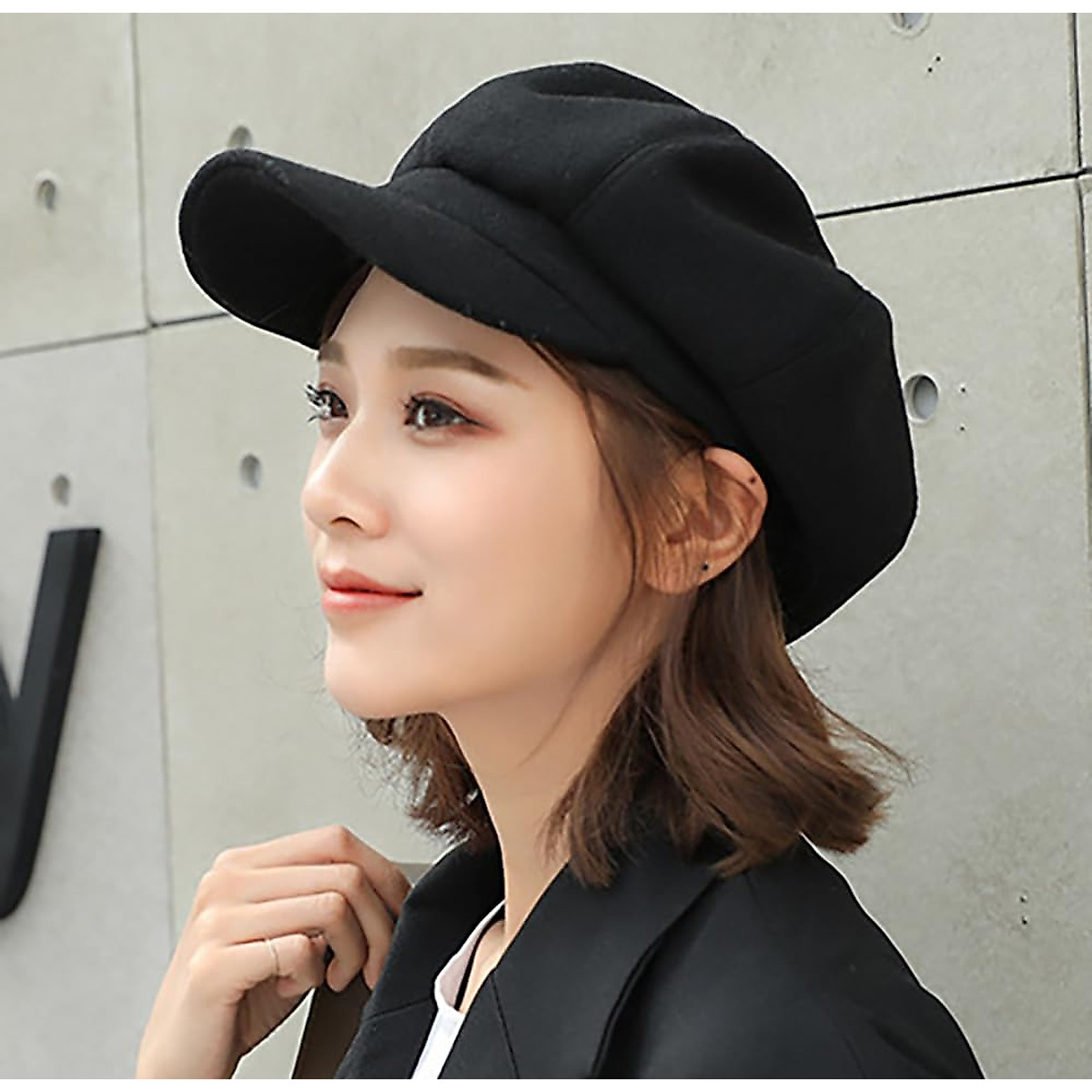 Newsboy Hats for Women, Women Newsboy Hat Trucker Hat Beret Newsboy Caps Retro Fashion Winter Hats for Women 2023 A Black