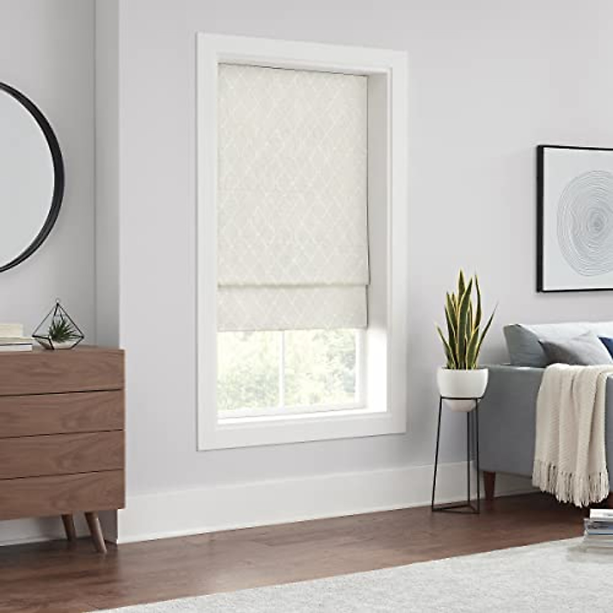 ECLIPSE Darien Insulating Blackout Cordless Lined Window Roman Shade for Living Room, 39 in x 64 in, Ivory
