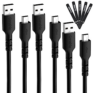 Short Mini USB Cable 2 Feet (3 Pack), Camera USB Cable, USB 2.0 Type A to Mini B Cord Compatible PS3 Controller, MP3 Player, Digital Camera, Yeti Microphone and More with 5 Cable Ties- 2 ft