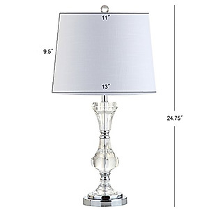 JONATHAN Y JYL2040A Riley 25" Crystal LED Table Lamp Transitional Glam Contemporary Bedside Desk Nightstand Lamp for Bedroom Living Room Office College Bookcase LED Bulb Included, Clear