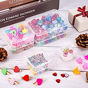 SATINIOR 24 Packs Small Clear Plastic Beads Storage Containers Box with Hinged Lid for Storage of Small Items, Crafts, Jewelry, Hardware, 2.12 x 2.12 x 0.79 in