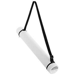 Expandable Poster Tube with Strap for Posters, Documents, Artwork, Blueprint Storage, Carrying Case for Architects, Teachers, Students, Artists (White, 24 to 40 Inches)