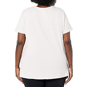 Hanes Plus-Size Pure Cotton Jersey T-Shirt, Wide Classic Crewneck Tee for Women, White1, 2X(18W/20W)