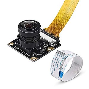 for Raspberry Pi Zero Camera Module 160 FOV 5MP Fisheye Lens Camera Wide Angle 160 Degree OV5647 1080P Sensor HD Video Webcam with Zero Cable for Raspberry Pi Model 4/3 B/B+ A+ RPi 2/1/zero/zero W