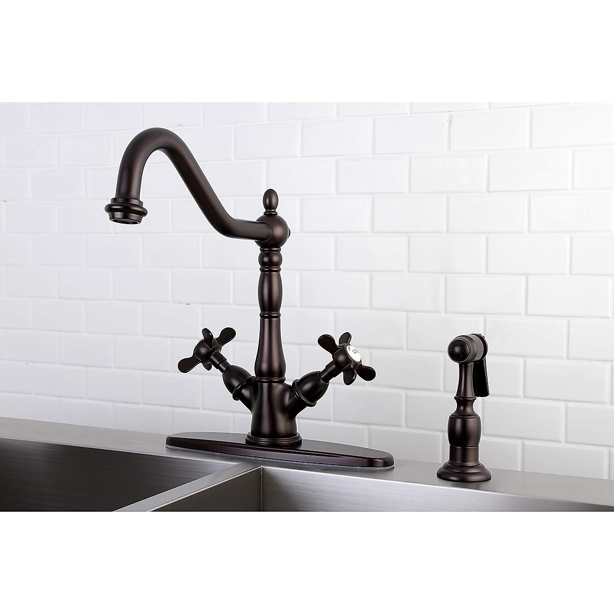 Kingston Brass KS1235BEXBS Essex Kitchen Faucet, Oil Rubbed Bronze, 12.25 x 8.5 x 2