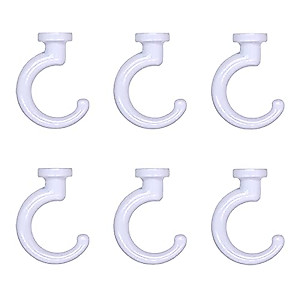 6 Sets Large Swag Ceiling Hooks Heavy Duty Swag Hook with Hardware for Hanging Plants Ceiling Installation Cavity Wall Fixing (White)