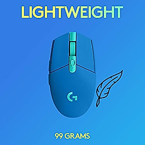 Logitech G305 LIGHTSPEED Wireless Gaming Mouse, Hero 12K Sensor, 12,000 DPI, Lightweight, 6 Programmable Buttons, 250h Battery Life, On-Board Memory, PC/Mac - Blue