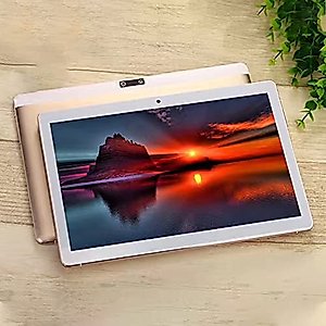 Tablet Computer, 10.1Inch Tablet Android 8.1 1GB+ 16G Octa-Core Dual SIM &Camera 2MP+2MP Support Chat, WiFi Tablet PC ComputerUS, (Gold)