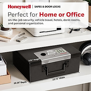 Honeywell Safes & Door Locks 6108 Fire Resistant Steel Security Safe Box with Digital Lock, 0.26-Cubic Feet, Black