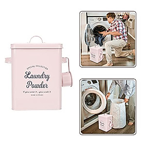 Cabilock 1 Set Laundry Powder Container with Lid Iron Washing Powder Bucket Laundry Powder Holder