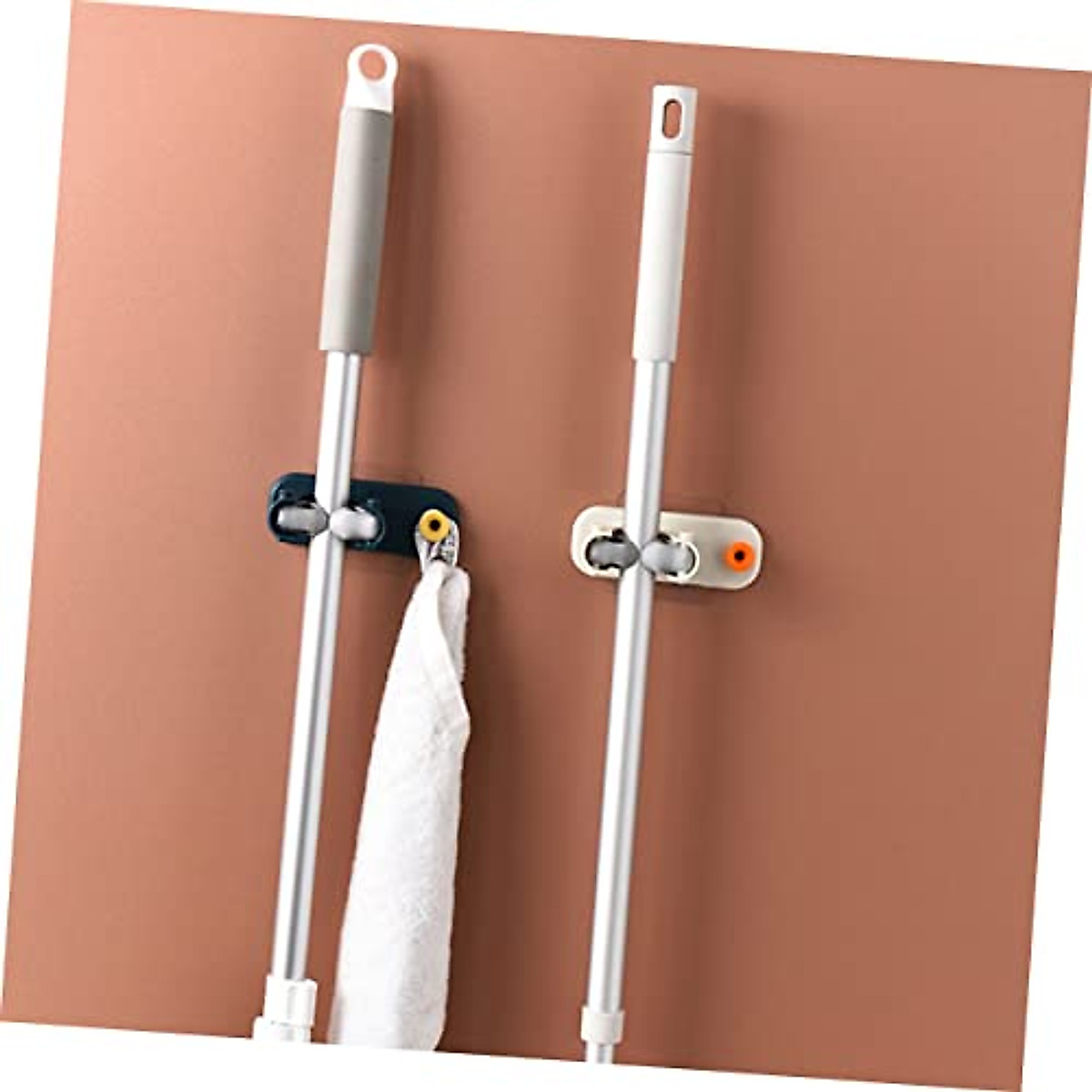 CRILSTYLEO 4pcs Mop Broom Holder Broom Wall Mount Wall Mounted Clothes Hanger Punch Garage Broom Holder Wall Mounted Shelves for Wall Mount Clothes Mounted Mop Holder Cleaning Tools