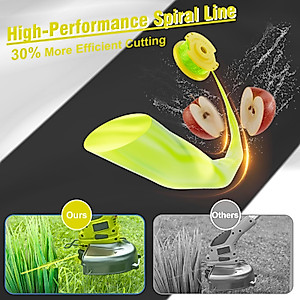 8 Pcs AC80RL3 Replacement Trimmer String for Ryobi One Plus+,0.080" Diameter String Trimmer Refll and AC14HCA Cover Cap Compatible with Ryobi 18v,24v,and 40v Cordless Trimmers(6 Spools+2 Caps)