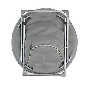 Amazon Basics Faux Fur Saucer Shaped Chair with Foldable Metal Frame, Grey, 32.3"D x 27.2"W x 32.3"H