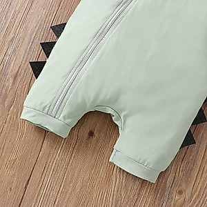 CBNRLOPOP Infant Newborn Baby Boys Girls Dinosaur Halloween Christmas Hoodie Romper Onesie Jumpsuit Outfits(Green, 3-6Months)