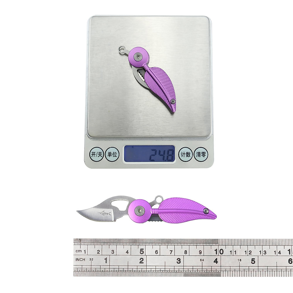 XIPHIAS Mini Feather Series Pocket Folding Knife - 3.74" Total (Purple)