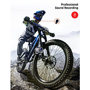 CAMWORLDCAM FOXGEEK Action Camera 4K 20MP WiFi Underwater 131FT Waterproof Sport Cam with Image Stabilization External Microphone Remote Control 2 Batteries & Helmet Accessories Kit, Black