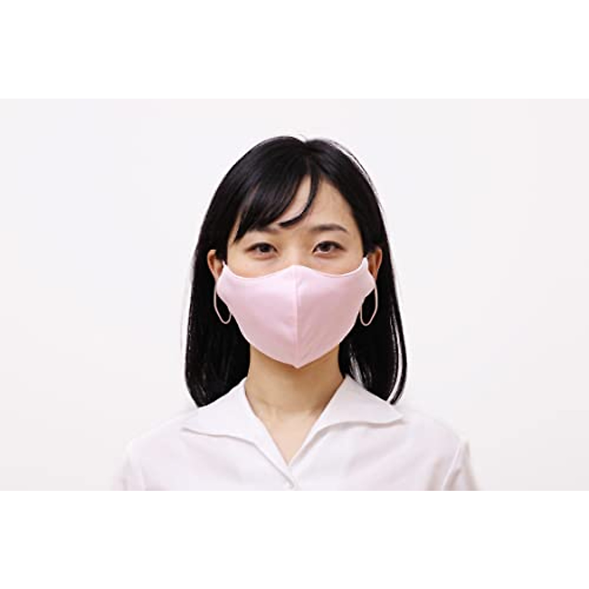 【2pcs set】 I R Labo Perfect fit Cotton cloth face mask Adult size With UV cut function Can be washed and used repeatedly (Large, Pink)