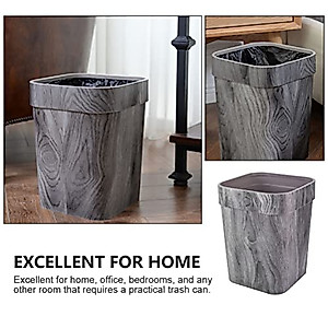 SEWACC Bathroom Wastebasket Trash Can Wastebasket Square Waste Bin Plastic Trash Bin Rustic Farmhouse Style Garbage Container Bin for Home Kitchen Bathroom Bedroom Office Bathroom Waste Bin