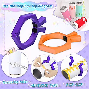 4pcs Pinch Perfect Tumbler Clamp Tool, Sublimation Tumblers Pinch with Heat Tape and Tumblers Width Measurer for Tumblers, Clamp Grip Tool for 20 Oz Sublimation Blanks Tumblers Skinny Straight