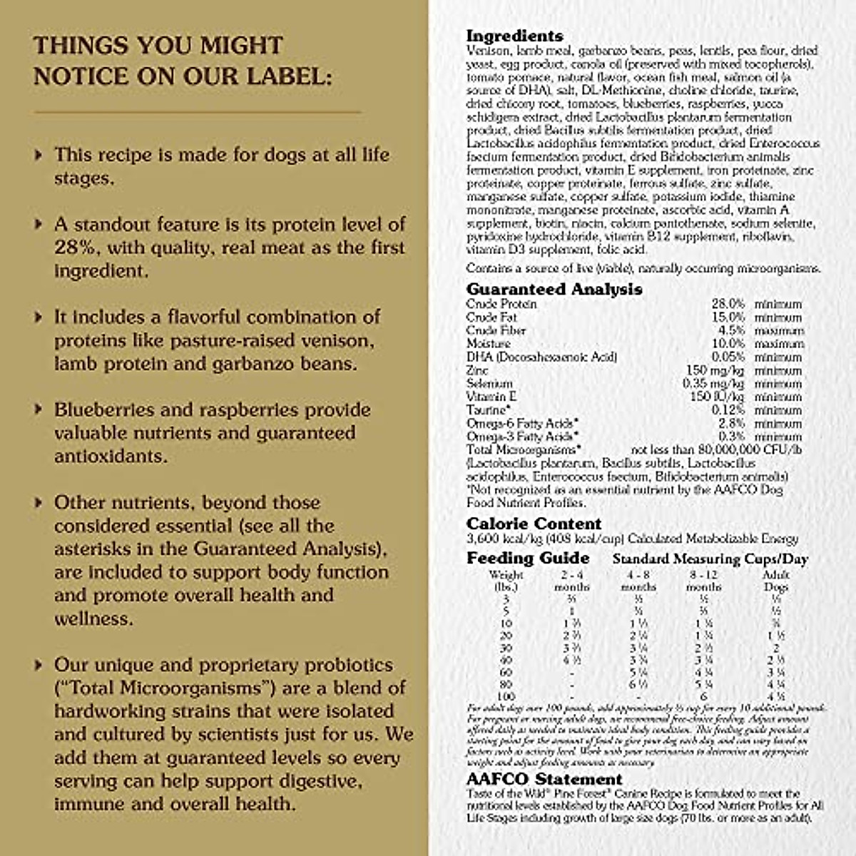 Taste of the Wild Grain Free High Protein Real Meat Recipe Pine Forest Premium Dry Dog Food