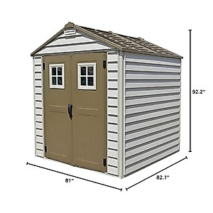 Duramax StoreMax 7 Ft. x 7 Ft. Vinyl Garden Storage Shed | Made of Fire Retardant PVC Resin