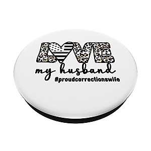 Proud Corrections Wife Silver Line Correctional Officer Wife PopSockets Swappable PopGrip