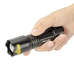 ALONEFIRE X004 Multicolor 4 Color in 1 LED Tactical Flashlight Rechargeable Red Green Blue White RGB Light Color Changing Waterproof with Battery, Charger for Camping Hiking Fishing Hunting Tracking