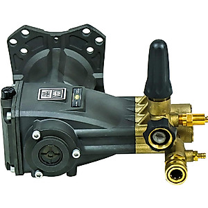 AAA Pumps 90038 Horizontal Triplex Plunger Replacement Pressure Washer Pump Kit, 3800 PSI, 3.5 GPM, 1" Shaft, Includes Hardware and Siphon Tube, for Industrial Gas Powered Machines, Black