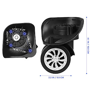 Didiseaon Side Mount Casters 2 Inch Swivel Caster Wheels, 360 Degree Swivel Wheels Replacement Universal for Luggage Suitcase Repair Accessory, 4Pcs