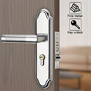 SONGJIA Universal Simple Door Lock Stainless Steel Safety Door Handle Locks for Bedroom Bathroom Interior Door Hardware Accessories