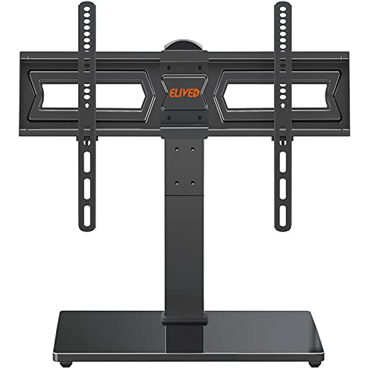Universal Swivel TV Stand Base, Table Top TV Stand for Most 37-70 inch LCD LED Flat Screen TVs, Height Adjustable TV Mount Stand with Tempered Glass Base, VESA 600x400mm, Holds up to 88 lbs. ELIVED
