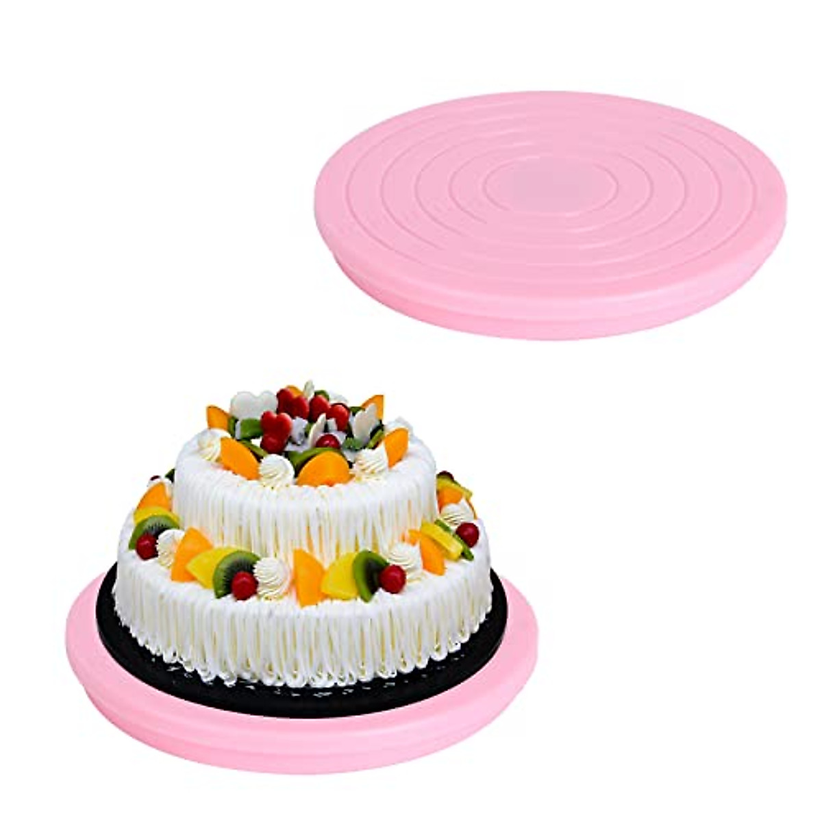 2pcs 5.5in Mini Cake Turntable, 360 Degree Revolving Cake Stand for Cupcake Decorating Displaying