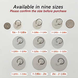 Joyangy Pack of 2 Rubber Drain Stopper, 1-1/2 Inch to 1-5/8 Inch Bathroom Sink Stopper, Universal Bathtub Drain Plug with Hanging Ring for Bathroom Kitchen Sink Tub Drain