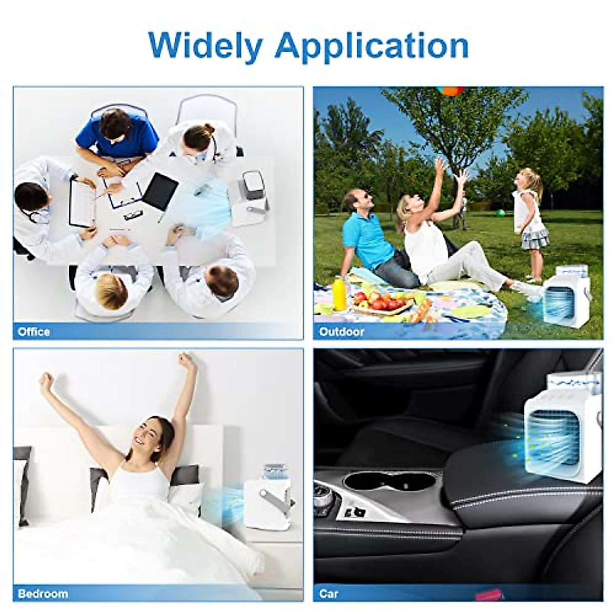 HISORO Mini Air Conditioner Battery Powered Operated Oscillating Mini Ac For Bedroom Desk Room Car Camping Tent Portable Personal Air Conditioner Cooler Fan (air1301)