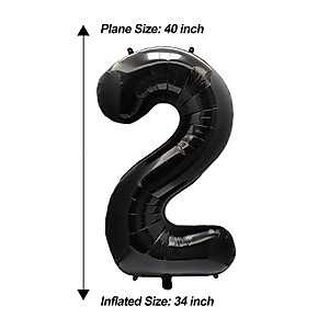 AULE 40 Inch Large 23 Balloon Numbers Black, Big Foil Number Balloons, Giant Helium Happy 23th Birthday Party Decorations for Man and Women, Huge Mylar Anniversary Party Supplies