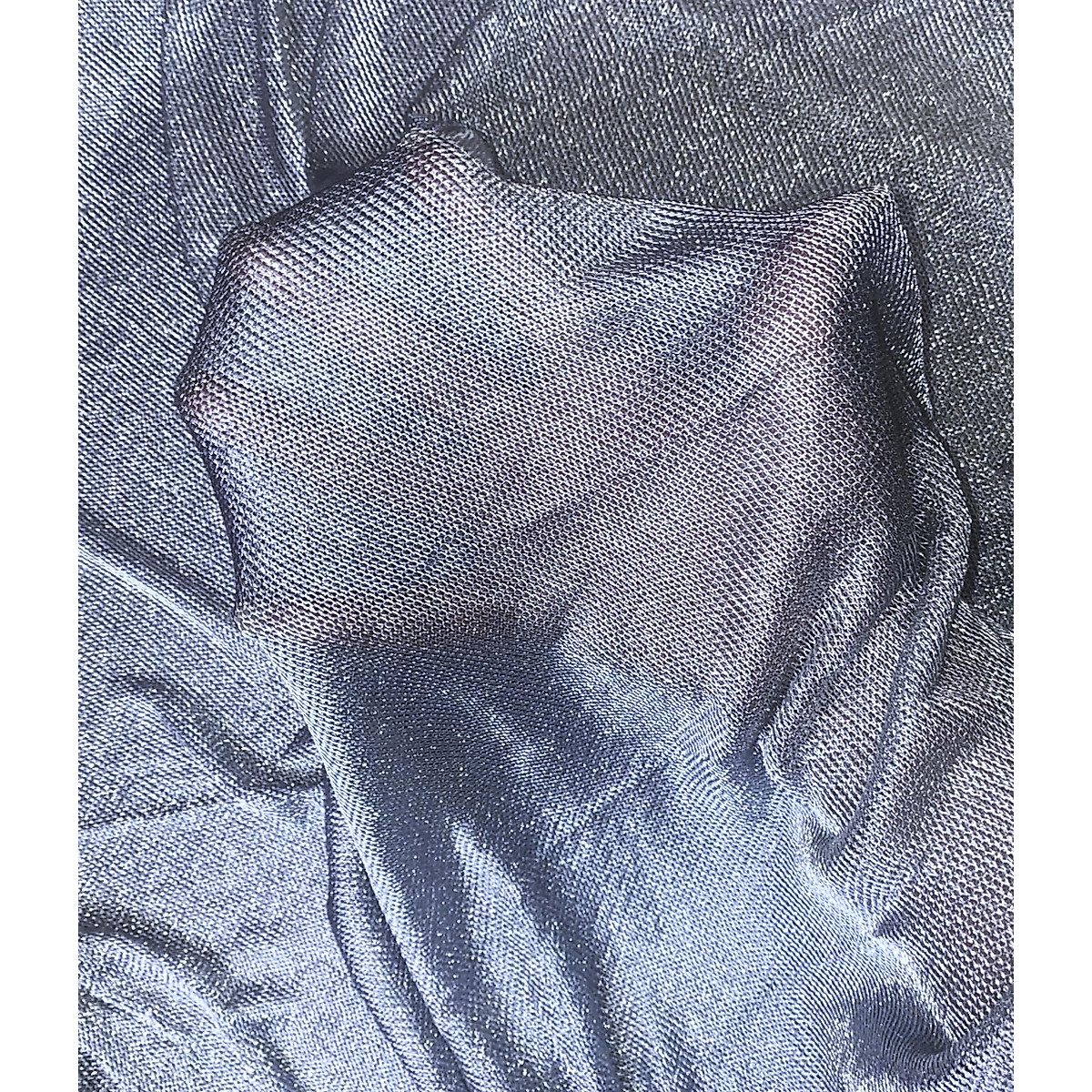 Keily & Megan Inc, 60" Wide Stretch Vintage Chainmail Medieval Era Armour LARP Cosplay Faux Metallic Chainmail Fabric by The Yard (Silver, 1 Yard)