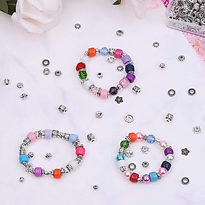 Cridoz Metal Spacer Beads for Making Bracelet, Necklace, Jewelry Making and Findings Accessories, 900Pcs, Silver